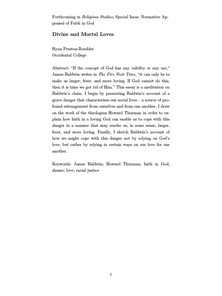 Divine and Mortal Loves | PDF | Faith | God