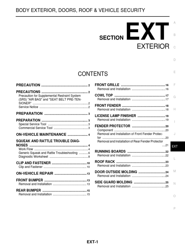 Exterior: Section | PDF | Airbag | Seat Belt