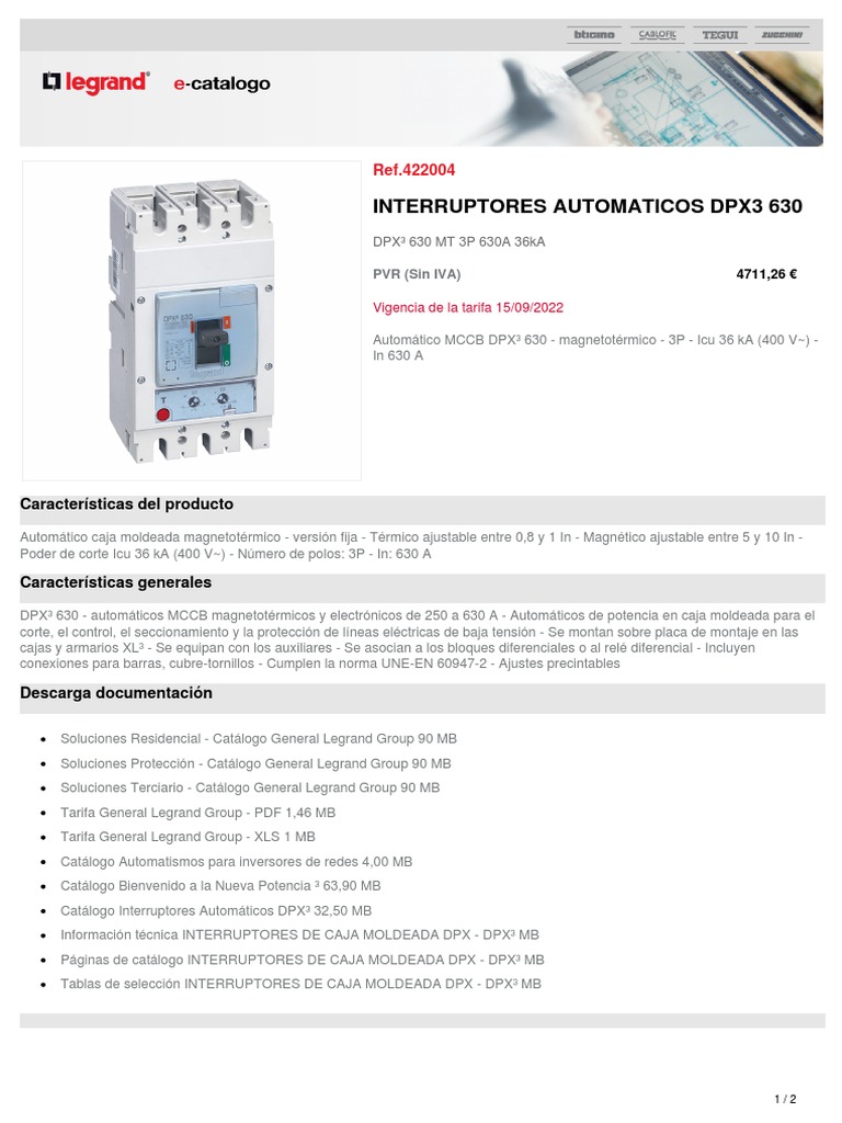 Ficha Tecnica Itm 630a | PDF | Equipo | Ingenieria Eléctrica