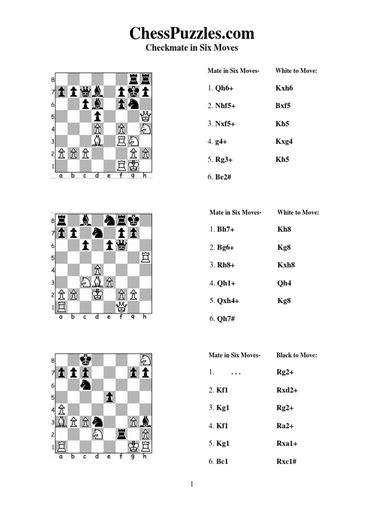 M6 Page 1 Mate in 6 Answers | PDF