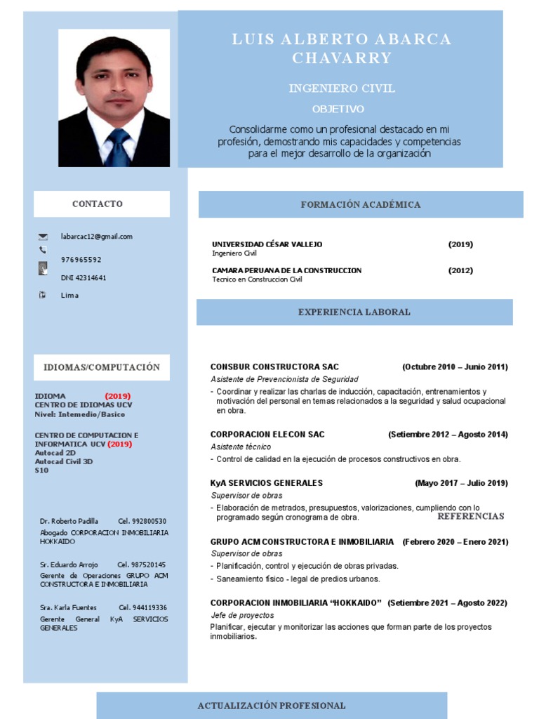CV Luis Abarca | PDF | Perú