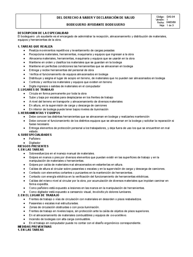 04 Das - Bodeguero | PDF