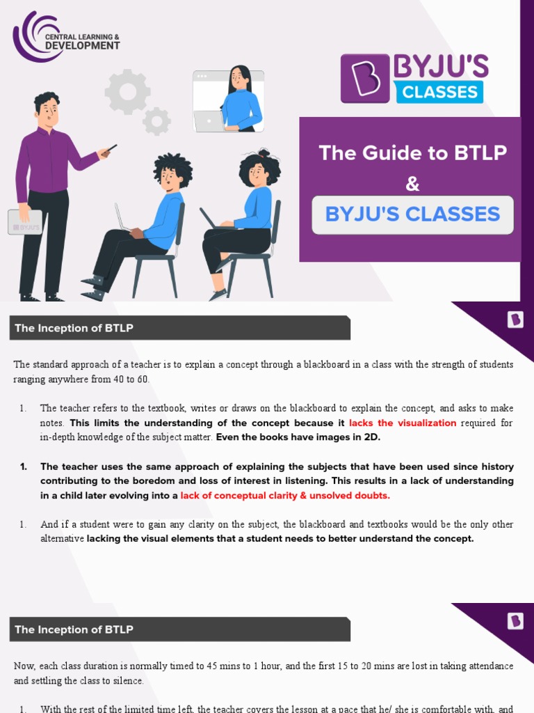 The Guide To BTLP & Byju's Classes PDF | PDF | Teaching Method | Teachers