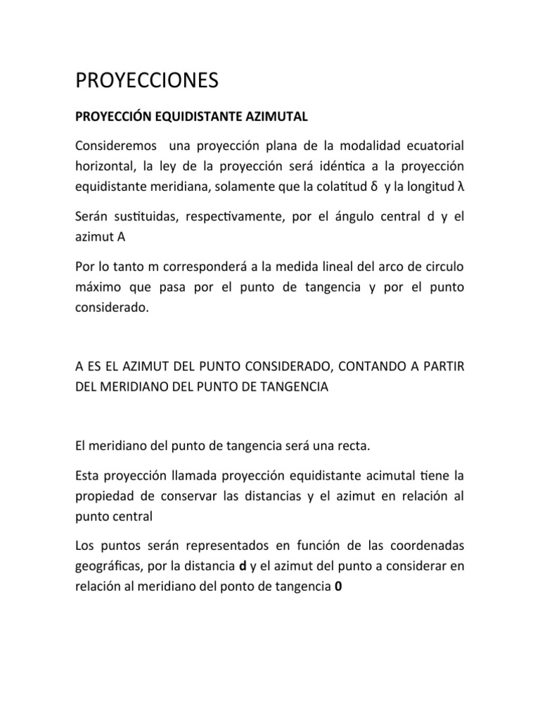 Proyecciones: Proyección Equidistante Azimutal | PDF | Ecuador | Azimut