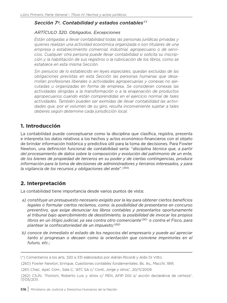 CCyC - Comentado Art 320-332 | PDF | Contabilidad | Business