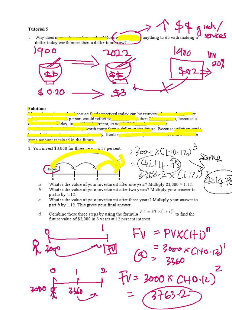 Tutorial 5 A | PDF | Present Value | Interest
