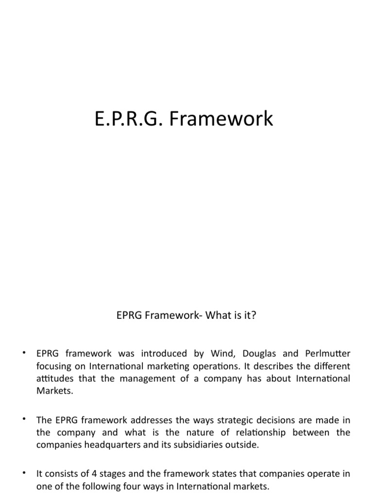 Eprg Framework | PDF | Marketing | Business