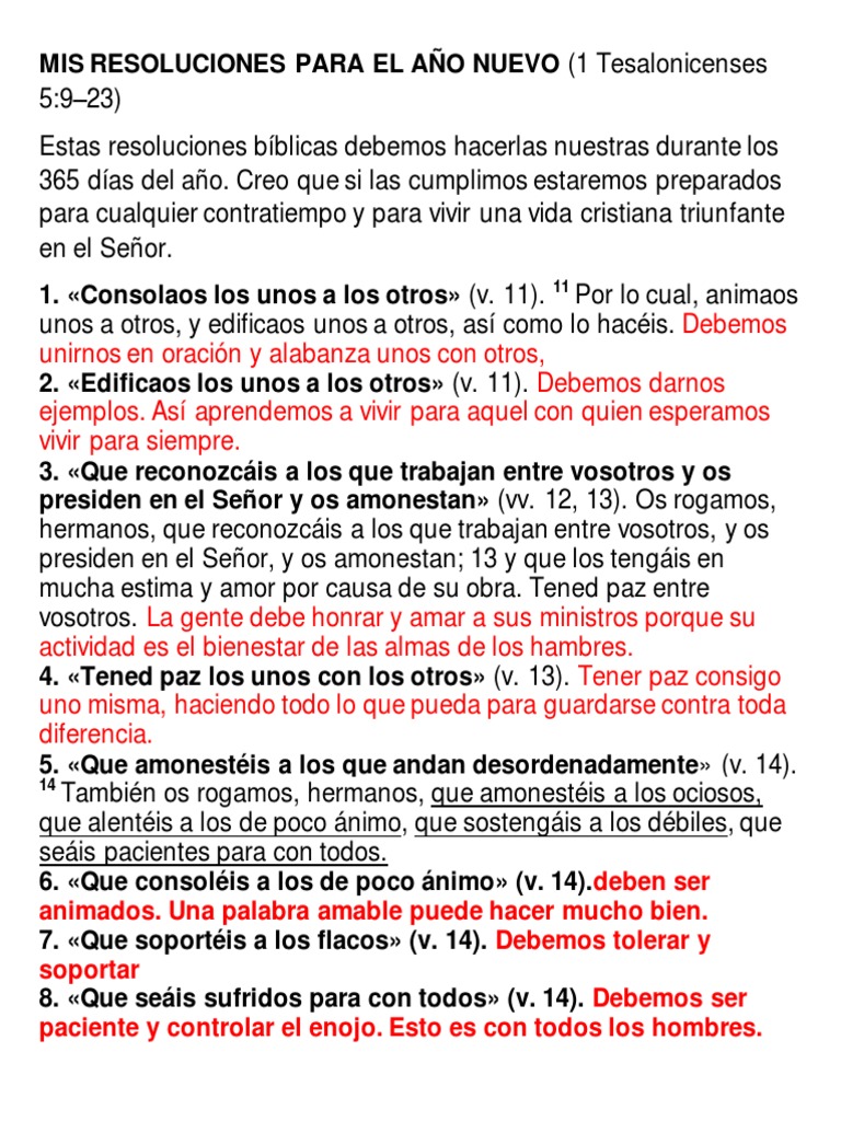 Mis Resoluciones para El Año Nuevo | PDF