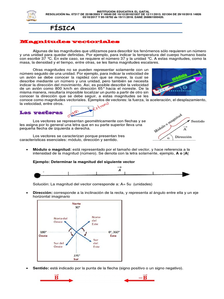 Guia vectores | PDF | Vector Euclidiano | Velocidad