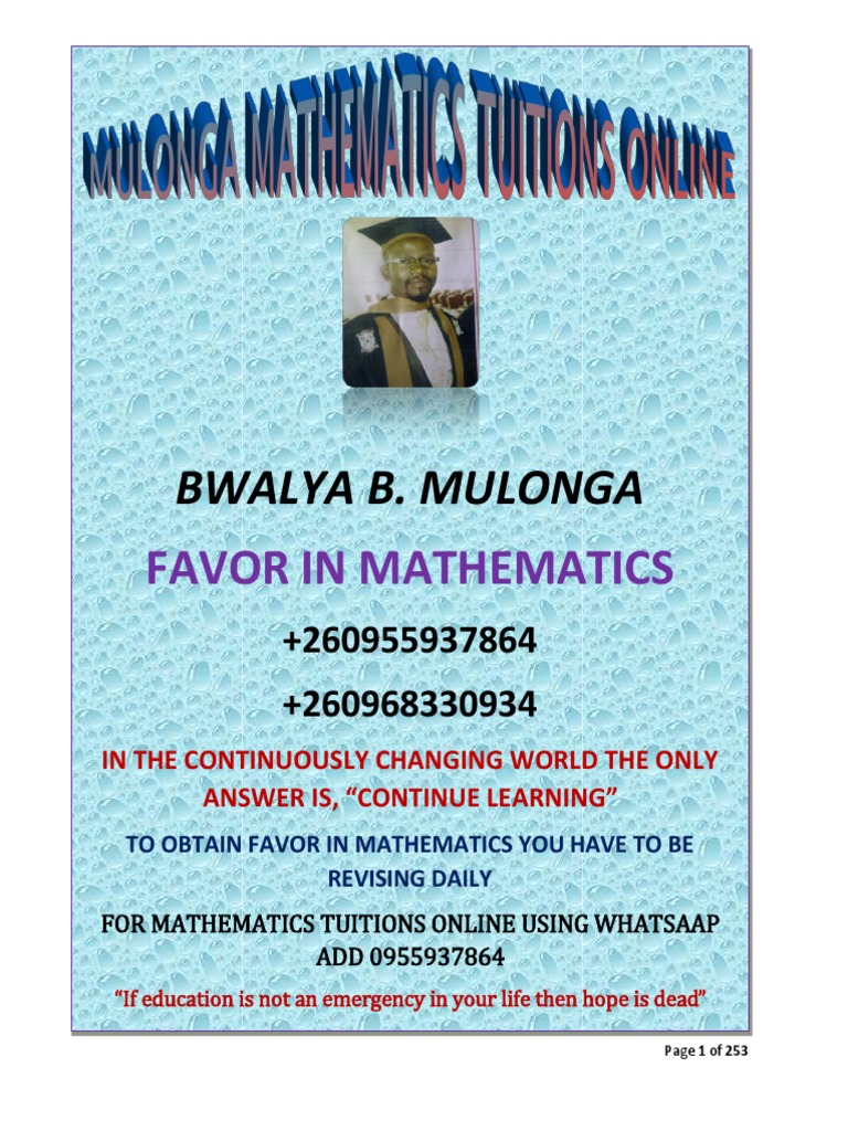 Maths Pamphlet Pdf Quadratic Equation Elementary Mathematics