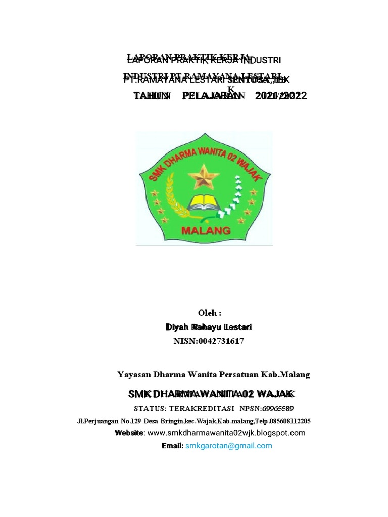 LAPORAN PRAKTIK KERJA LAPANGAN-1yyyy | PDF