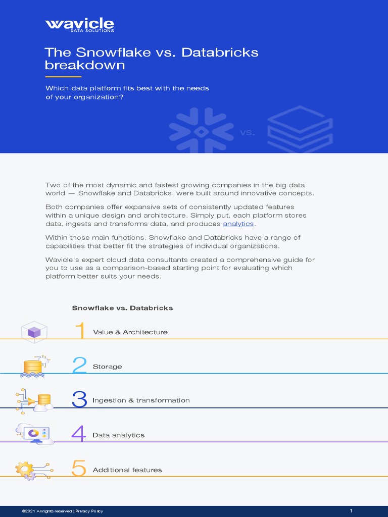 Snowflake Vs Data Bricks | PDF | Cloud Computing | Amazon Web Services