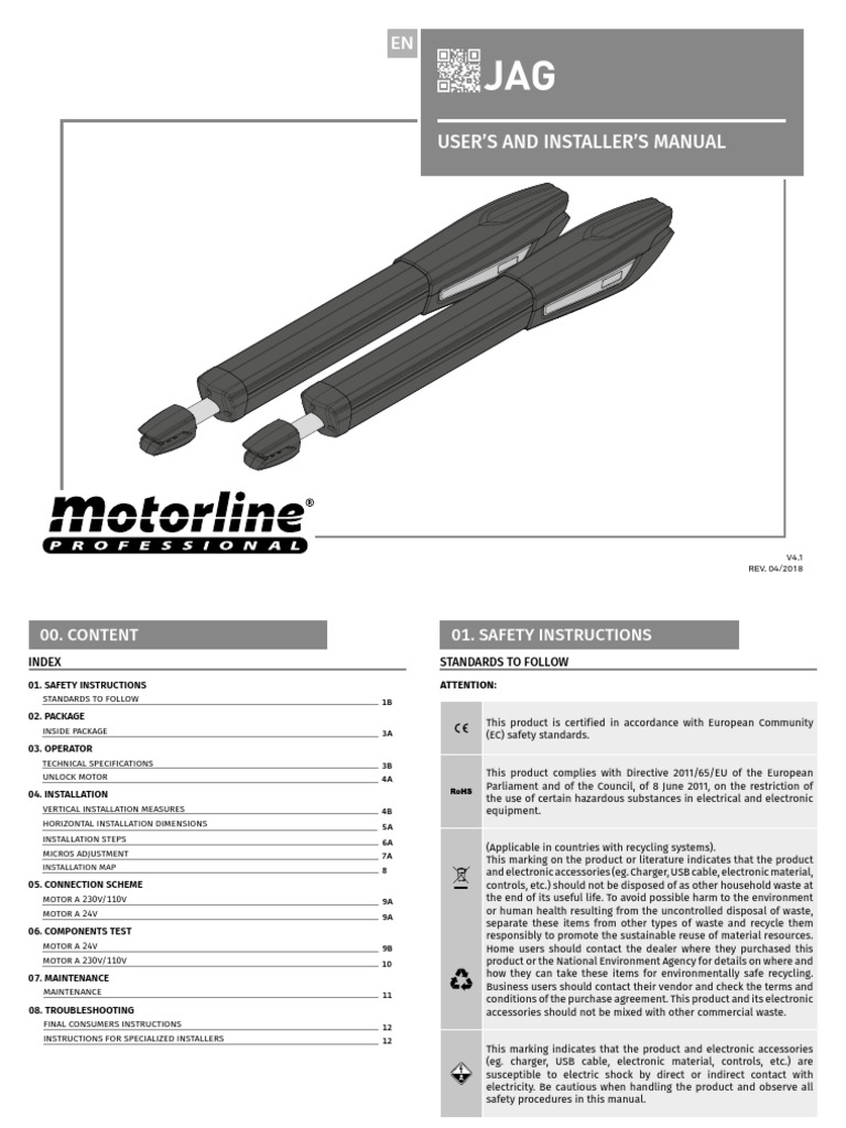 Fisa Tehnica Kit Automatizare Poarta Batanta Motorline KIT JAG 600 ...