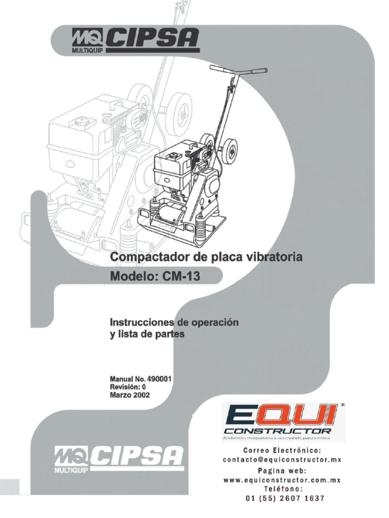 Manual Placa Vibratoria Cipsa CM13 | PDF