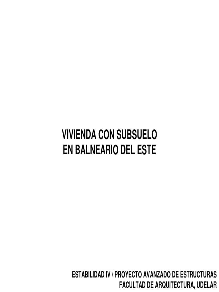 Vivienda con subsuelo en Balneario Este | PDF | Sectores Economicos ...