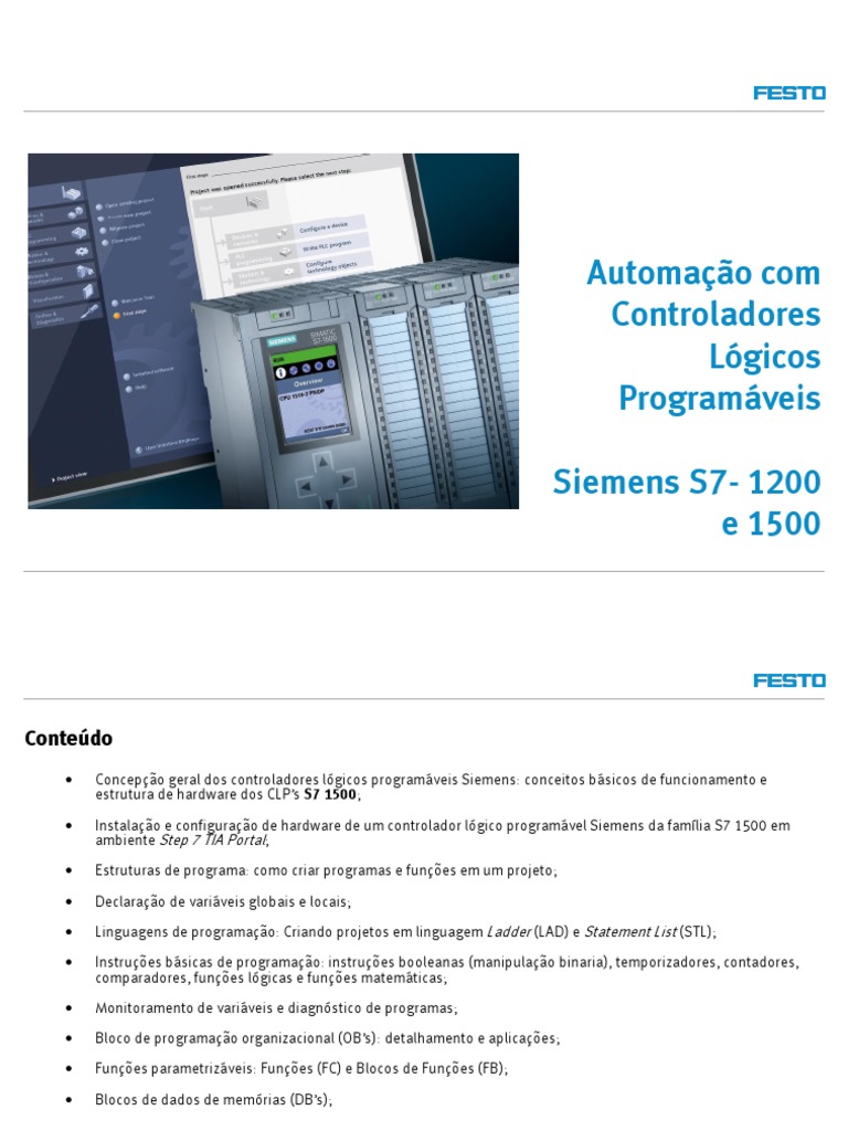 Configuração e Programação de Controladores Lógicos Programáveis ...