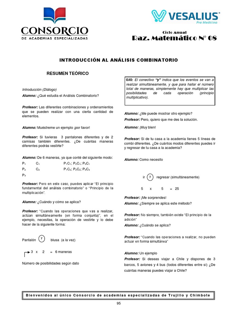 2D - Sem 08 - Raz. Matematico - PR | PDF | Combinatoria | Matemáticas
