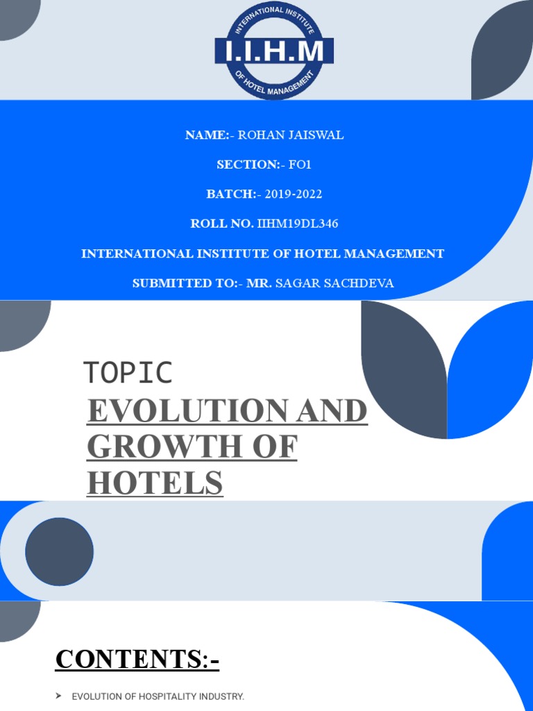 Evolution and Growth of Hotels | PDF | Hotel | Inn