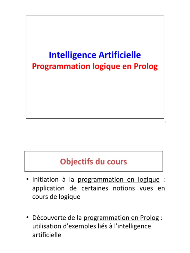 Introduction à Prolog pour l'IA | PDF | Logique | Programmation ...