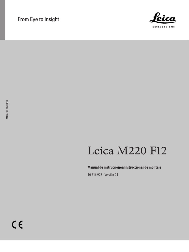 Manual Microscopio Leica M220F22 | Descargar gratis PDF | Cirugía | Ojo