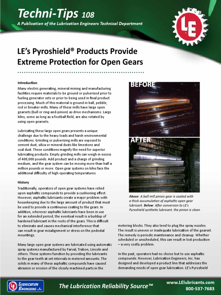 108 Pyroshield | PDF | Lubricant | Mill (Grinding)