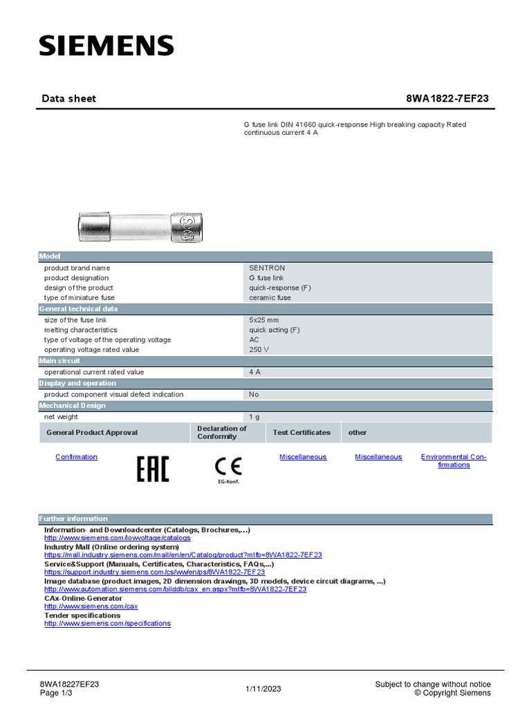 EF23 | PDF | Fuse (Electrical) | Electric Power