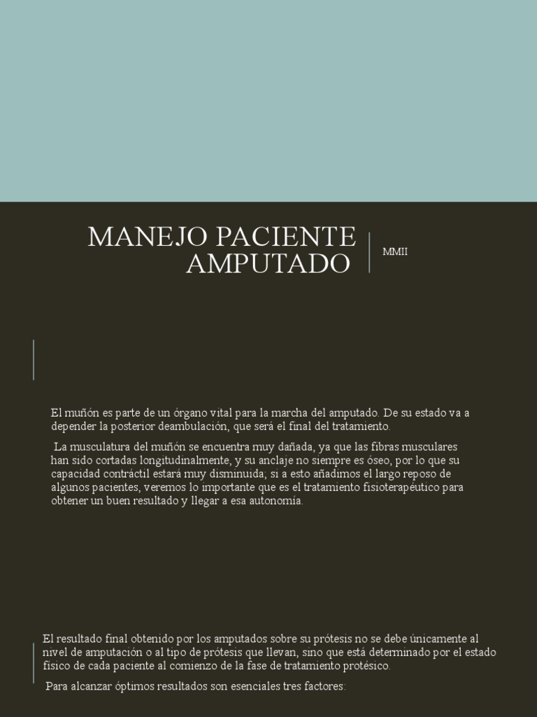 Manejo Paciente Amputado | PDF | Terapia física | Músculo esquelético