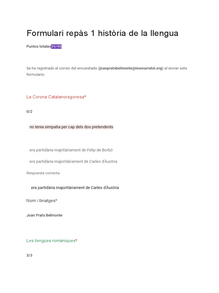 Formulari Català | PDF