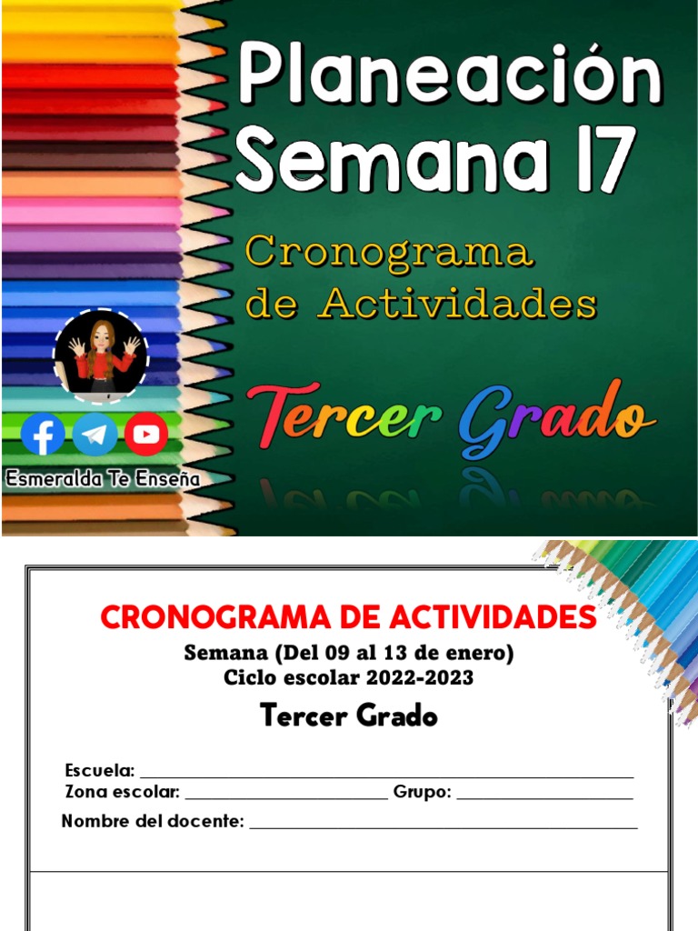 ?3° S17 PLANEACIÓN SEMANAL Esmeralda Te Enseña | PDF | Evaluación | Aprendizaje