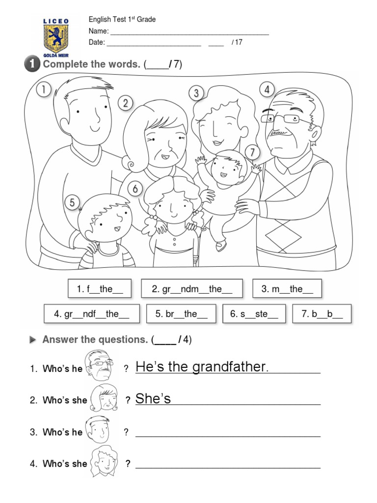 Test 3 - 1st Grade | PDF