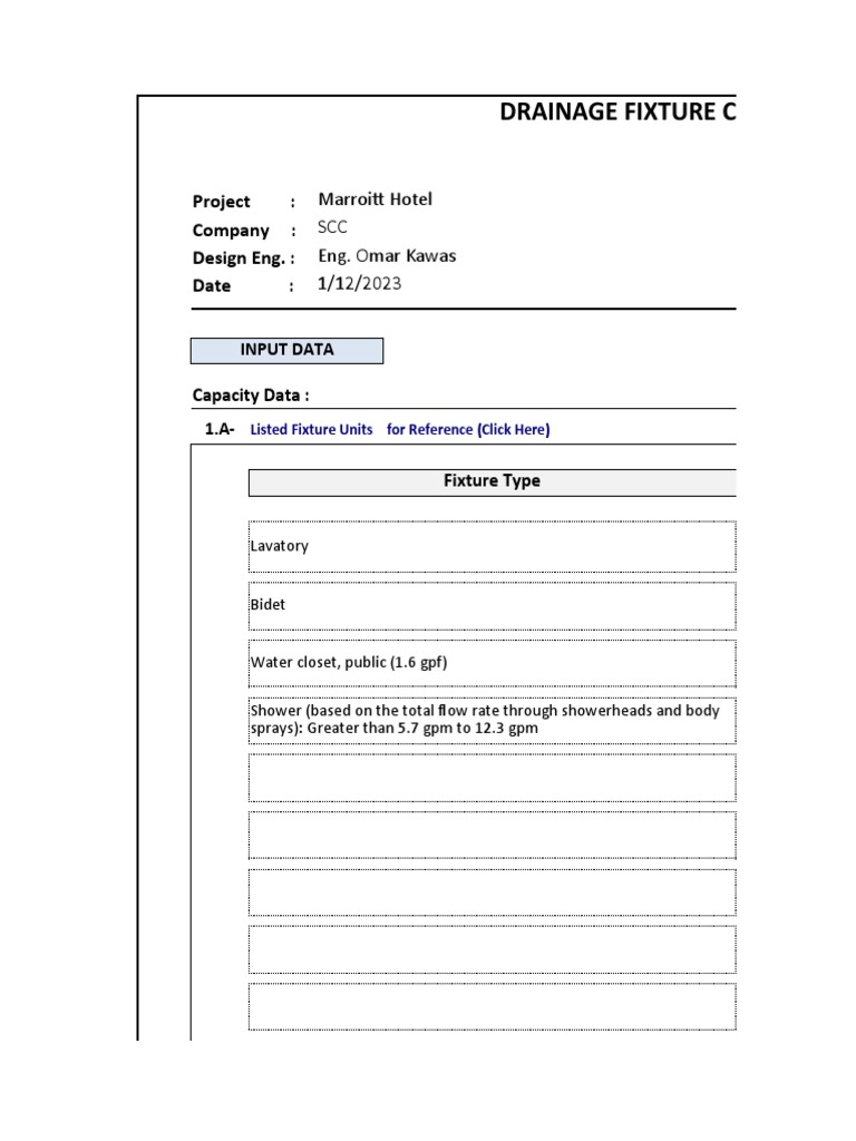 Drainage Fixture Calculator | PDF | Shower | Toilet