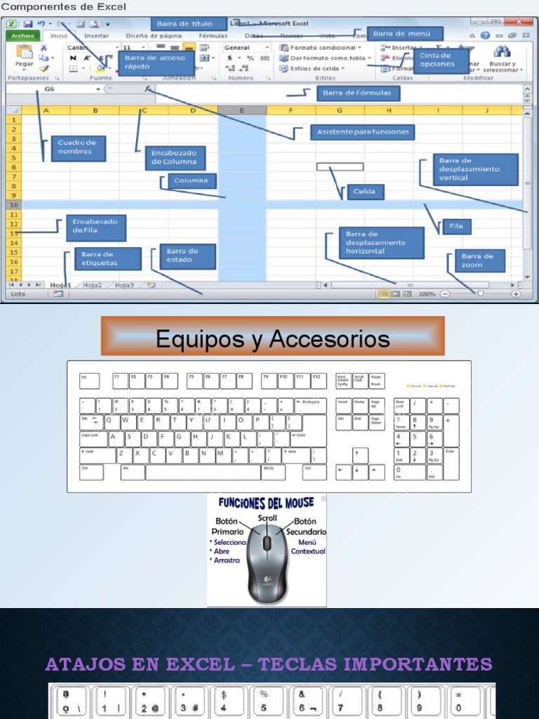 Estructura y Atajos en Excel | PDF | Ventana (informática) | Microsoft ...
