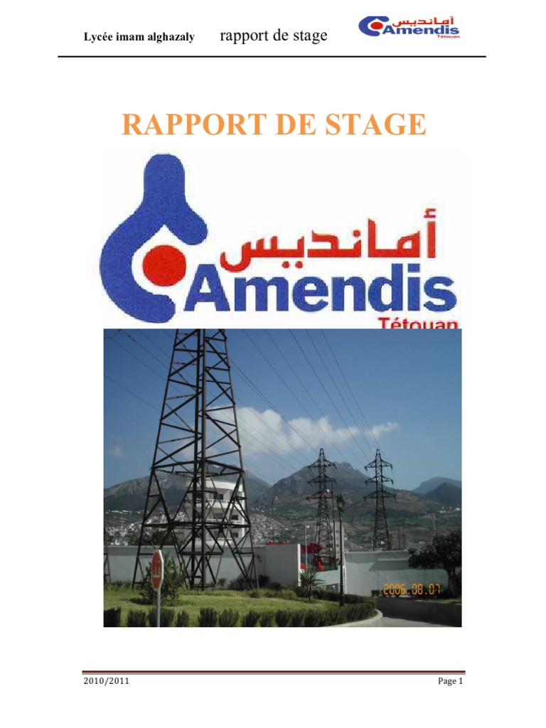 Rapport de Stage AMENDIS | PDF