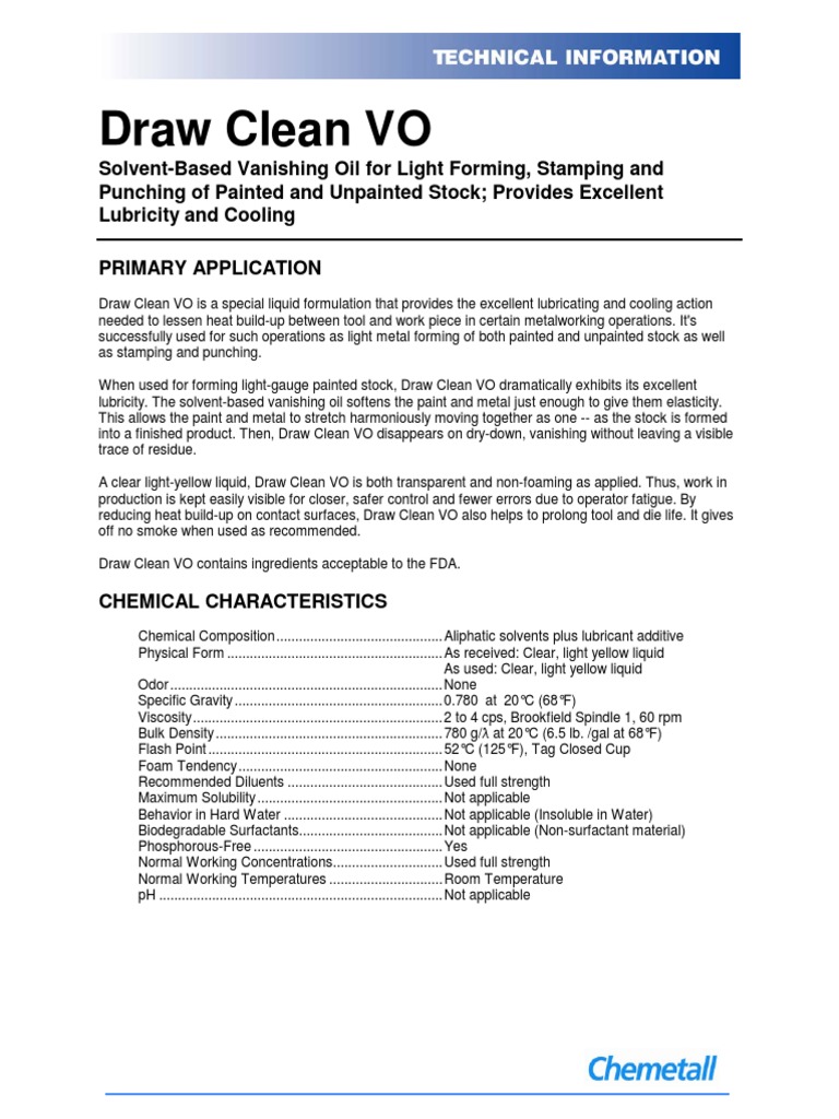 Draw Clean Vo - Ti Hoja Tecnica | PDF | Liquids | Solubility