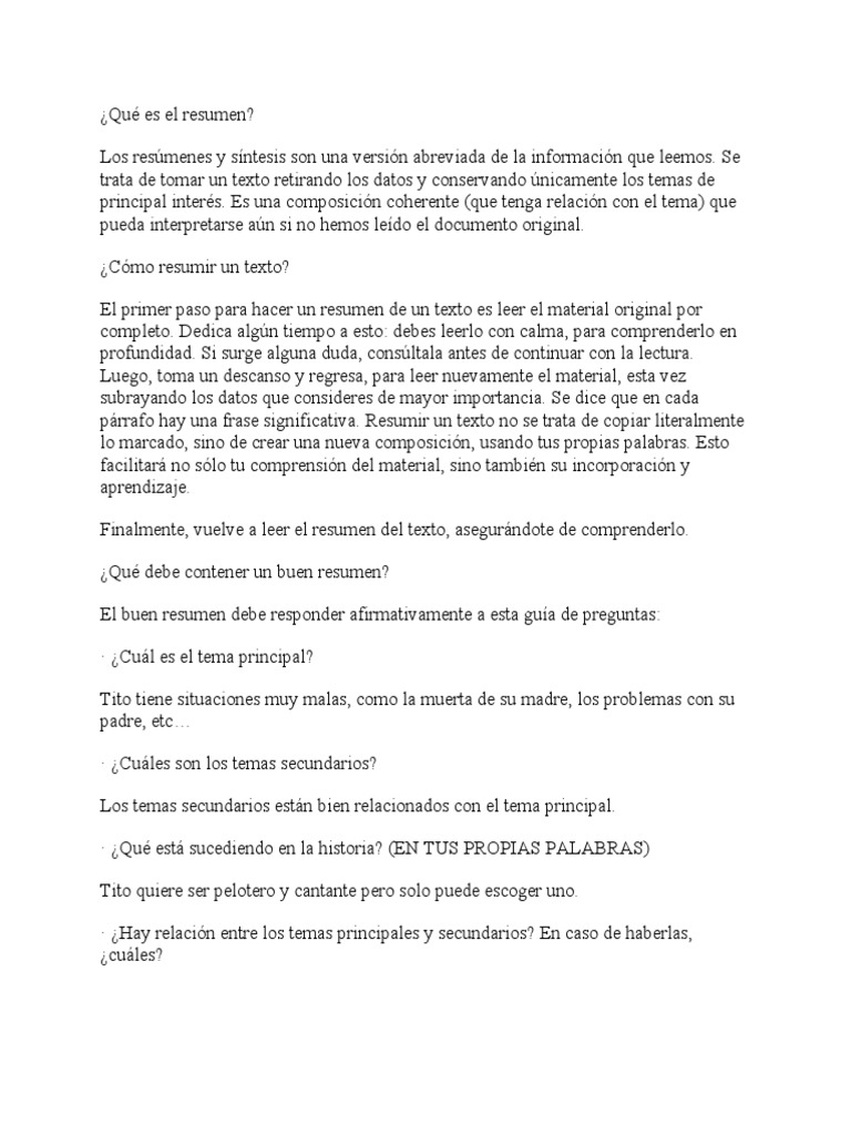 Qué Es El Resumen | PDF | Sumario abstracto)