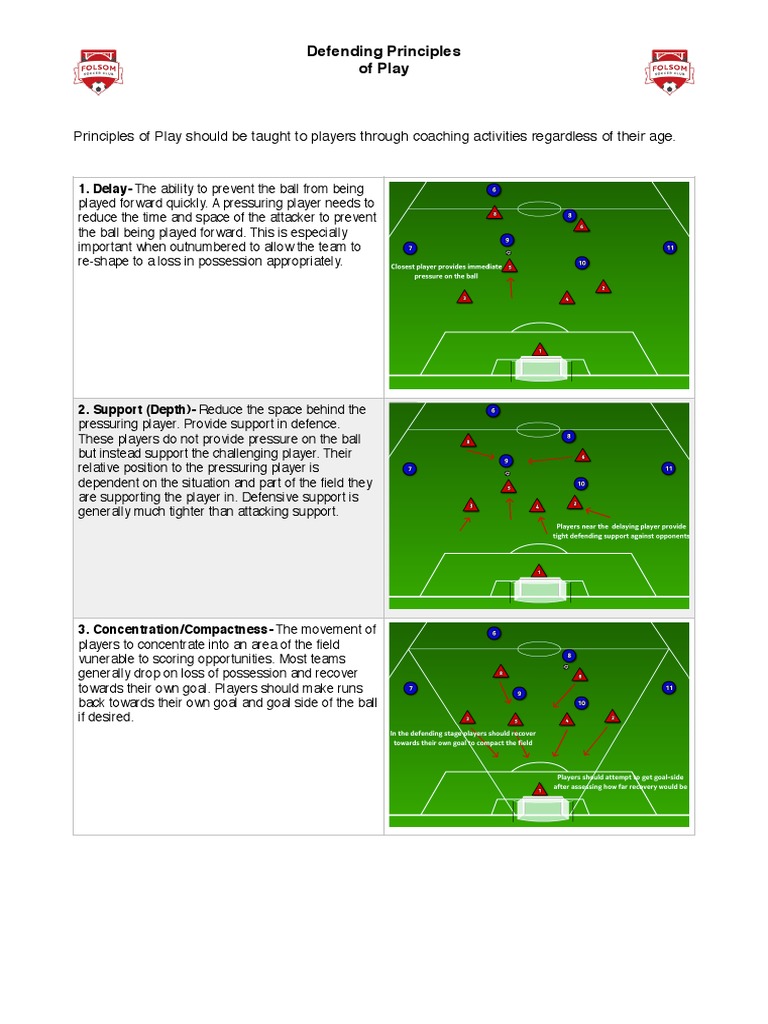 Defending Principles of Play in Soccer | PDF