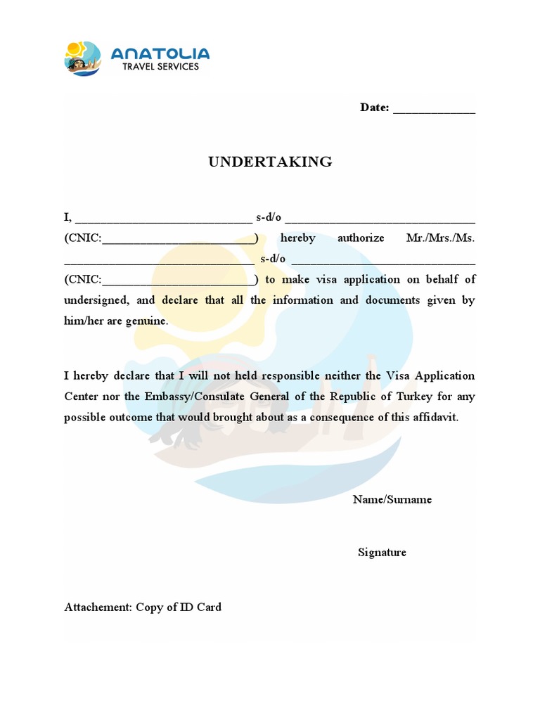 Family Undertaking Form | PDF