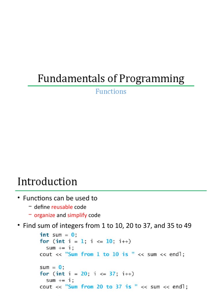 Lec7 - Functions | Download Free PDF | Parameter (Computer Programming ...