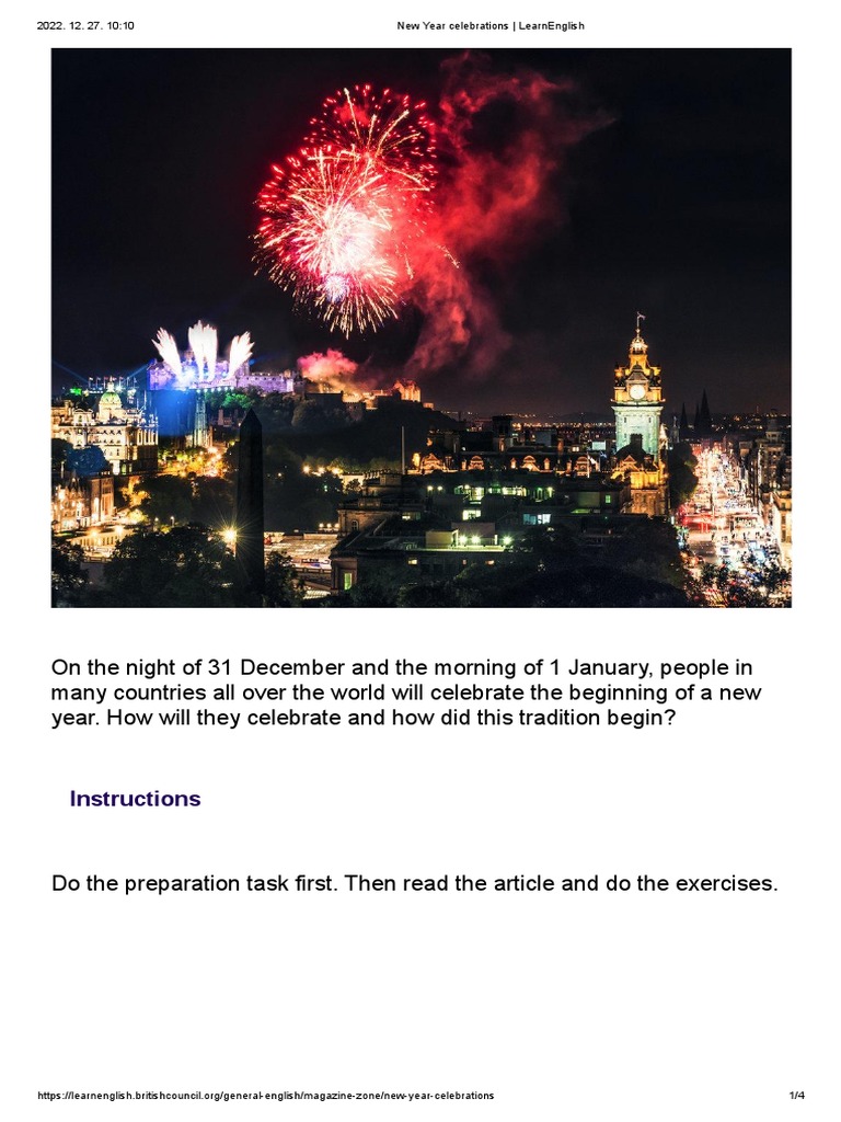 New Year celebrations history and traditions | PDF