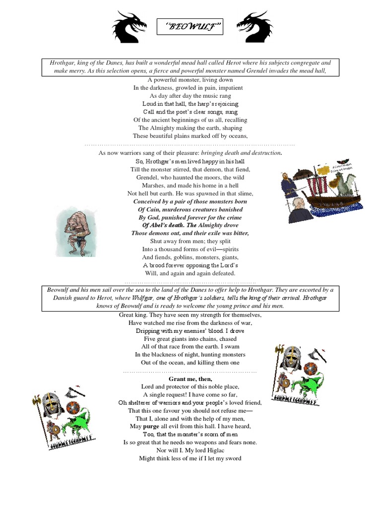 Beowulf Poem 2nd Year | PDF | Beowulf | English Heroic Legends