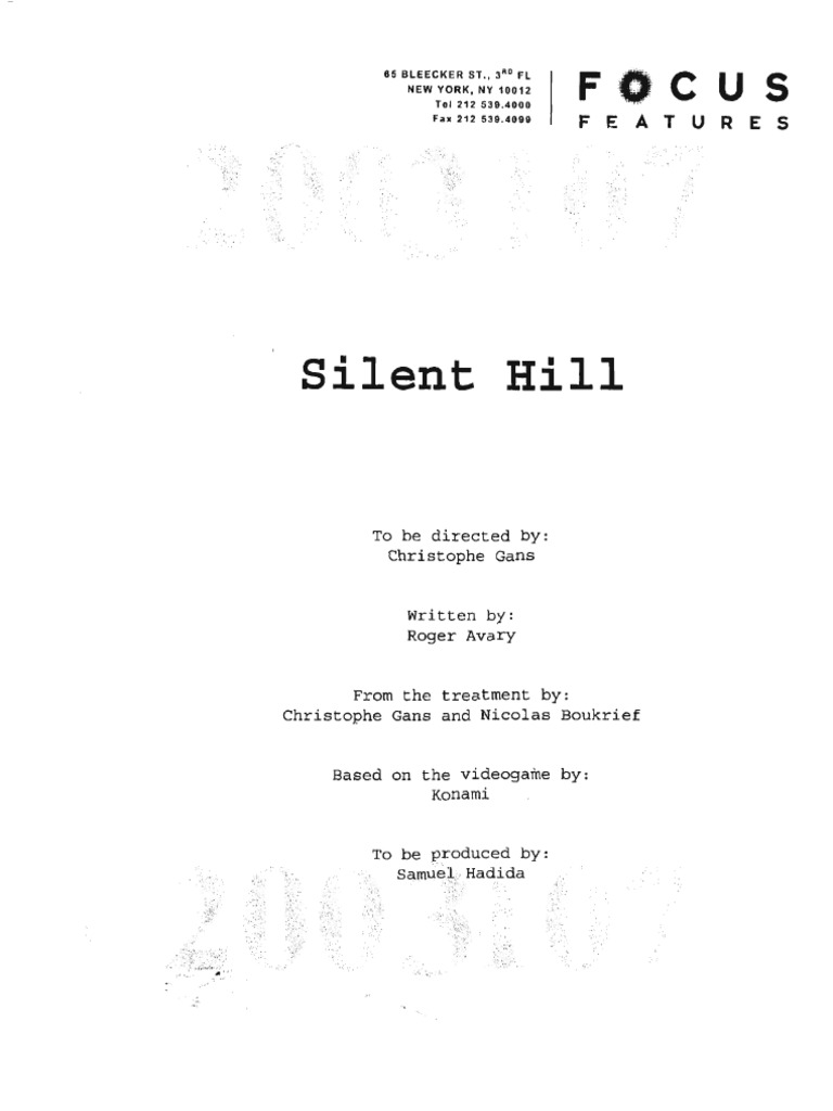 Silent Hill Script | PDF