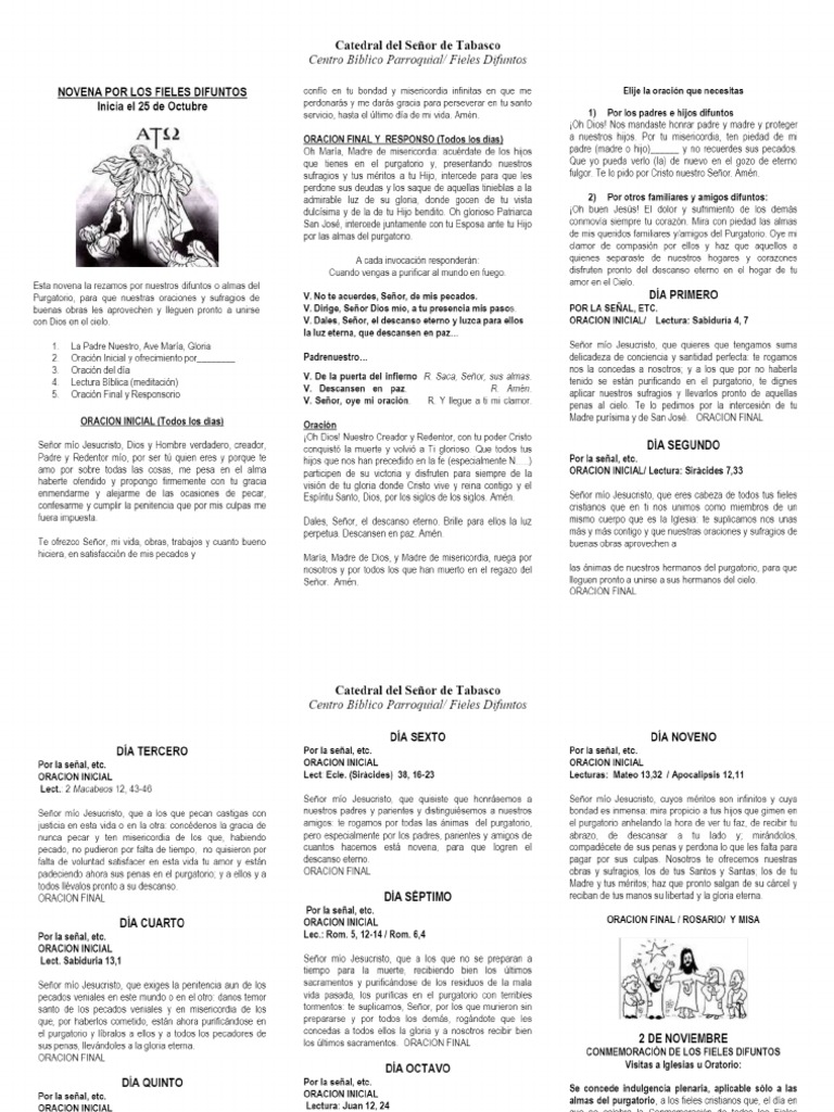 Novena Por Los Fieles Difuntos | PDF