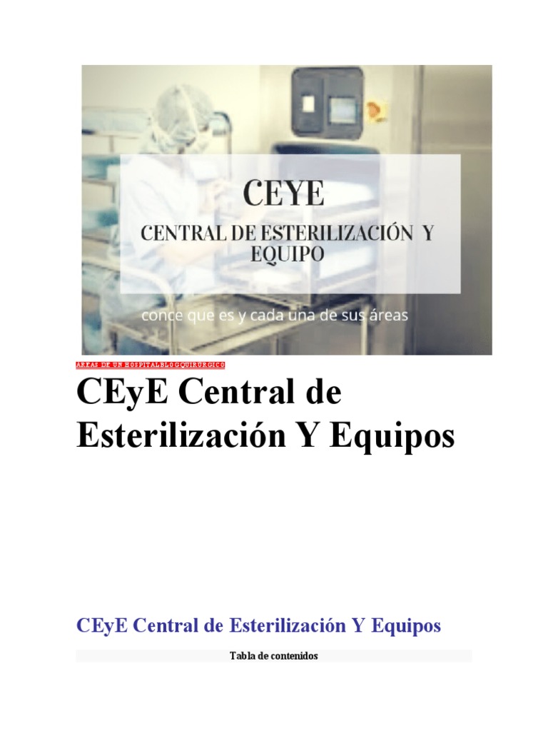 Central de Esterilizacion Ceye | PDF | Esterilización (Microbiología) | Ciencias de la Salud