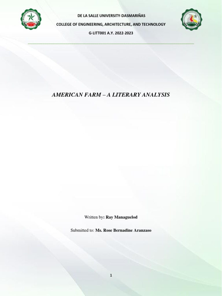 Literary Essay On Animal Farm | PDF