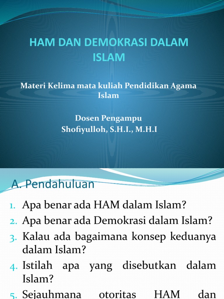 HAM DAN DEMOKRASI DALAM ISLAM | PDF