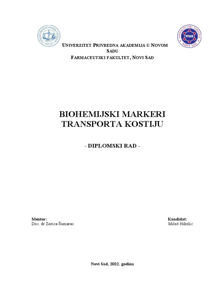 Biohemijski Markeri Transporta Kostiju | PDF