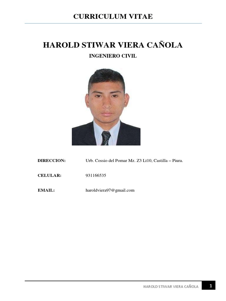 CV - Harold Viera | PDF | Ingeniería
