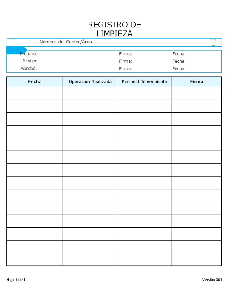 3S - Registro de Limpieza | PDF
