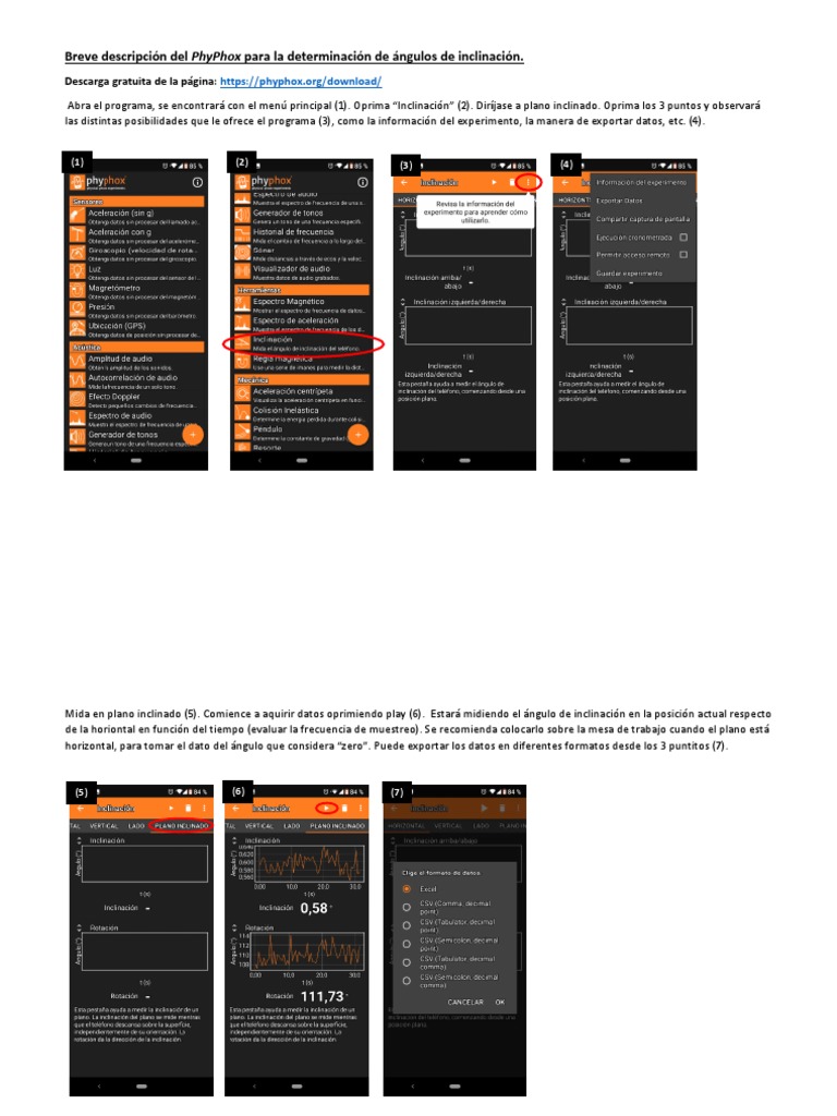 Medición de Ángulos con PhyPhox | PDF