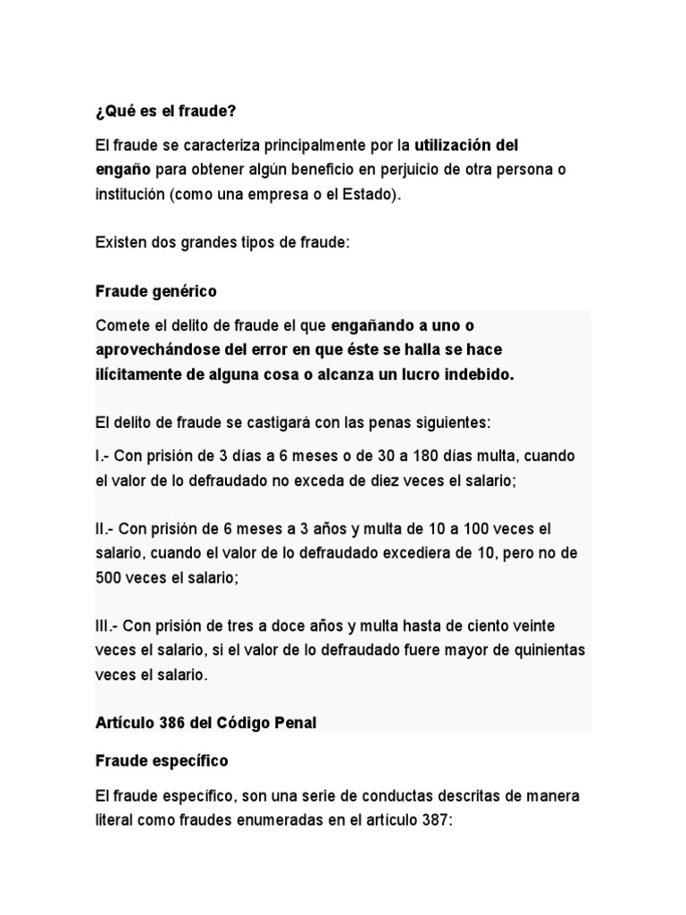 Qué Es El Fraude | PDF | Finanzas y dinero | Ciencias sociales